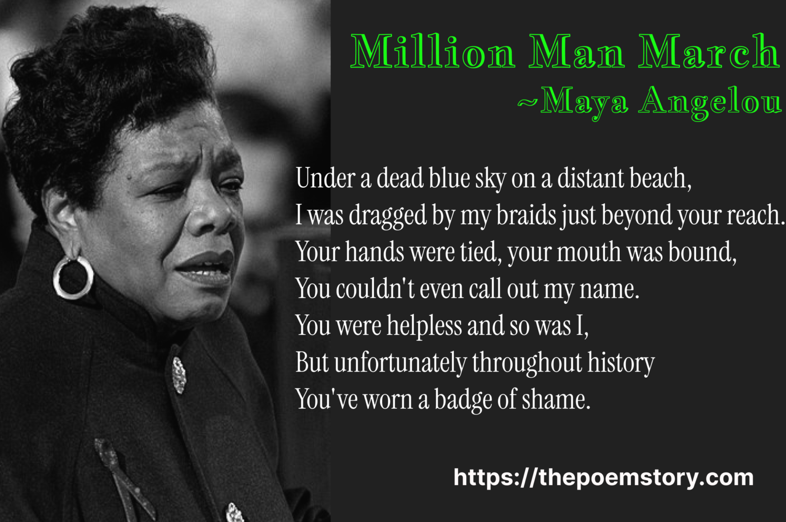 Million Man March - A Poem by Maya Angelou | Resilience, Unity, and ...