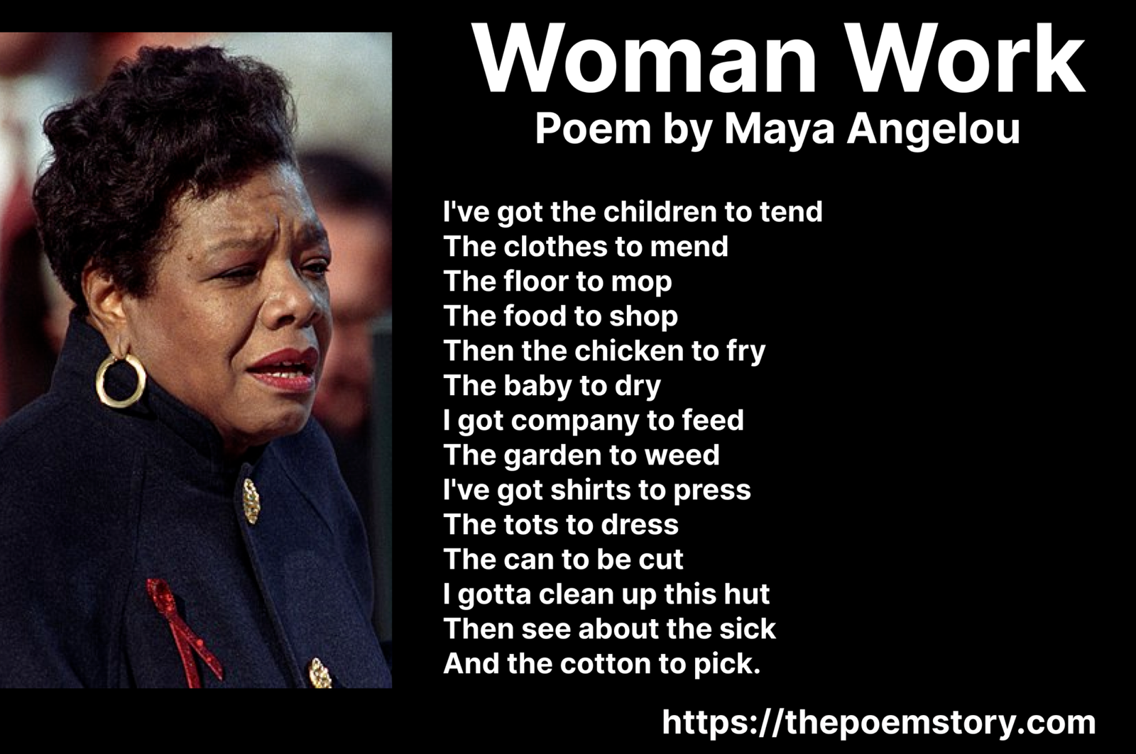 “Woman Work” by Maya Angelou - Depicting Tough Life of a Woman ...