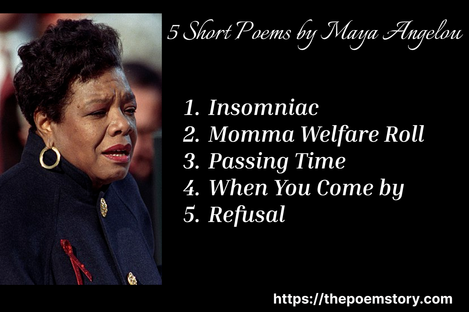 Insomniac and other 5 Short Poems by Maya Angelou - Words of Wisdom ...